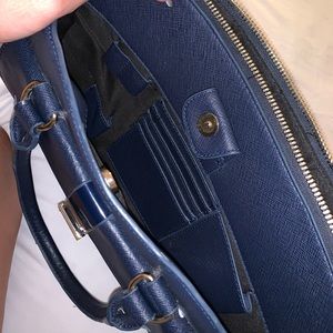 Bags | Chic Briefcase Zara Navy Blue | Poshmark